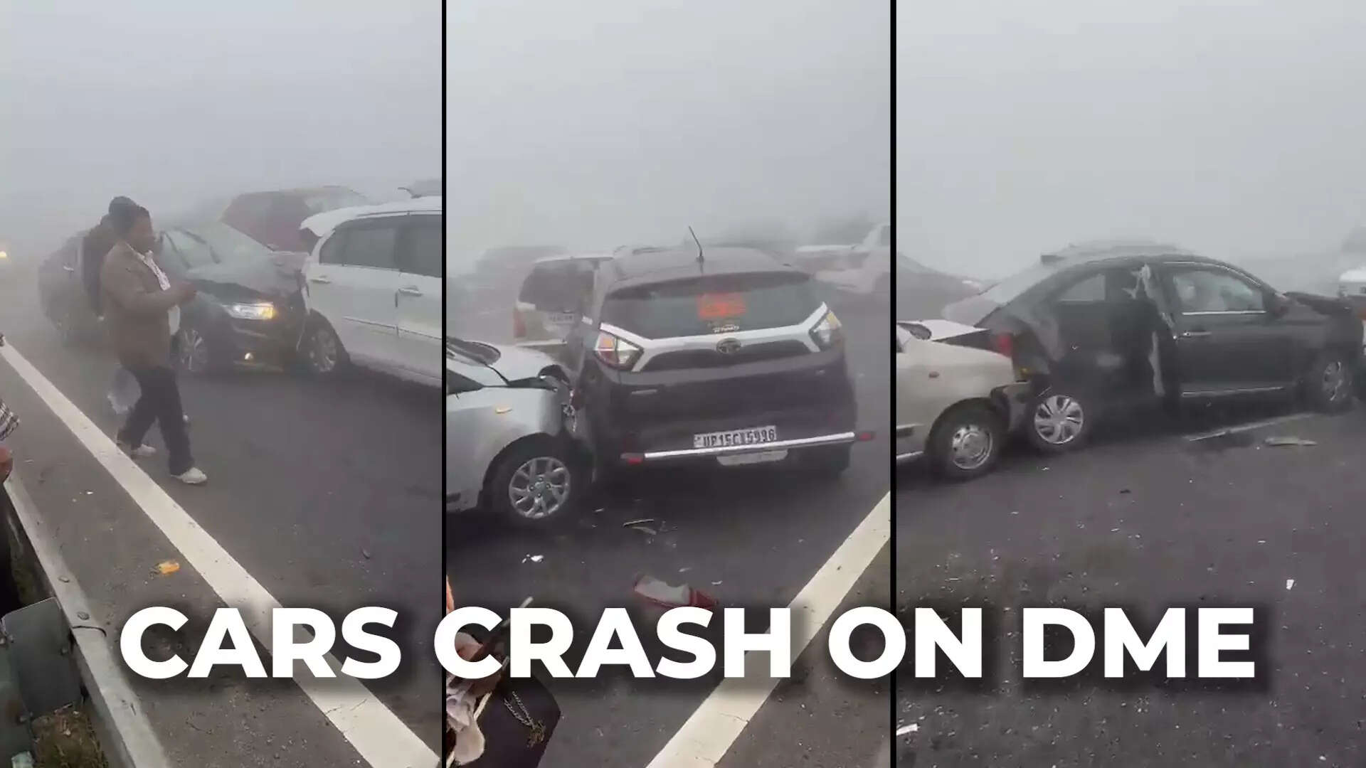 dme accident: Video: Major vehicle pile-up on Delhi-Meerut Expressway ...