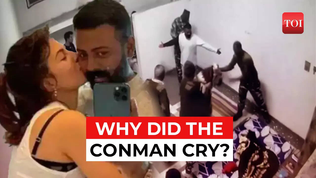 CCTV: Conman Sukesh Chandrashekar seen crying when his cell raided