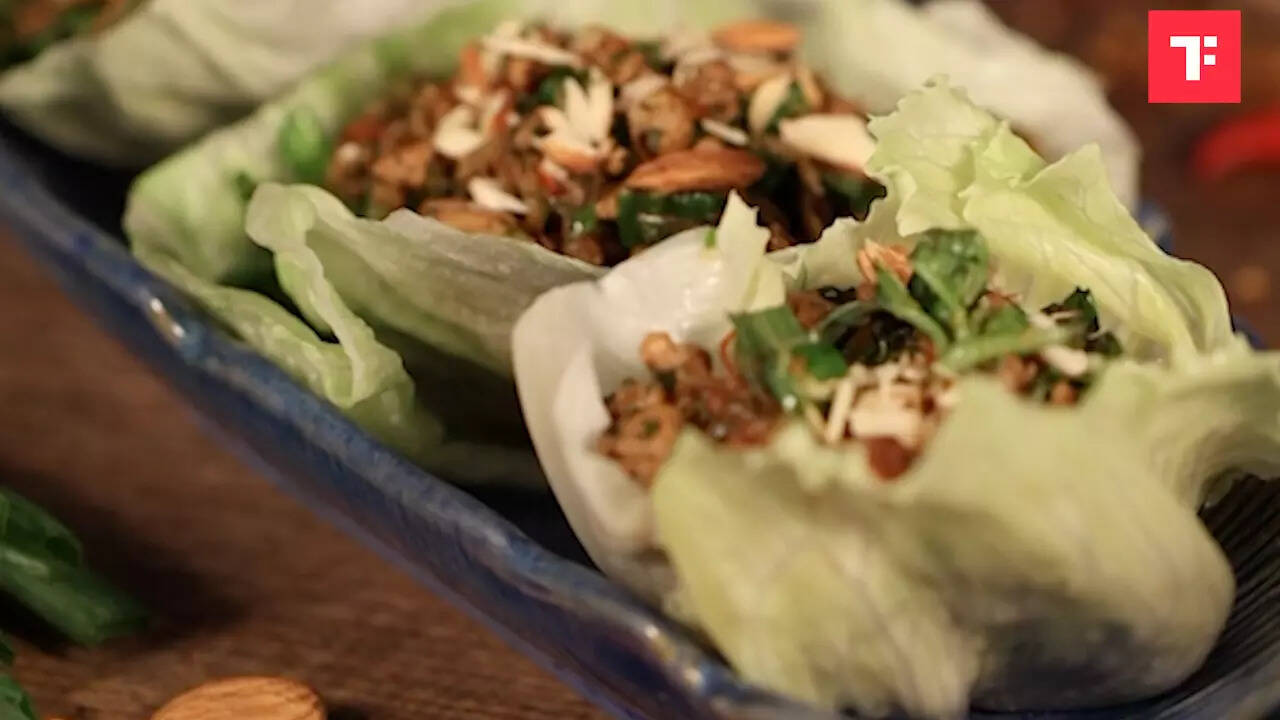 Watch: How to make Thai Style Chicken Almond Wraps - Times Food