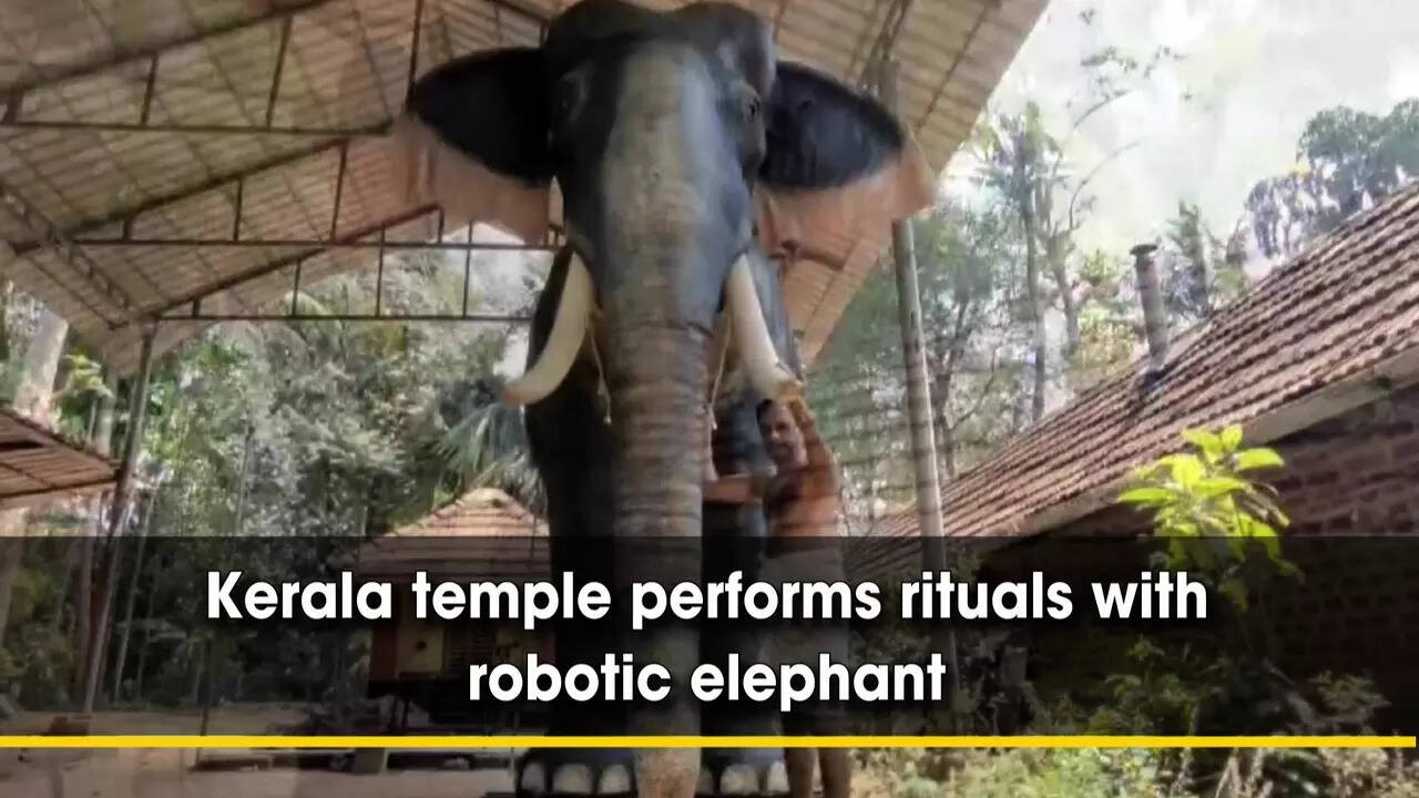 Kerala temple performs rituals with robotic elephant