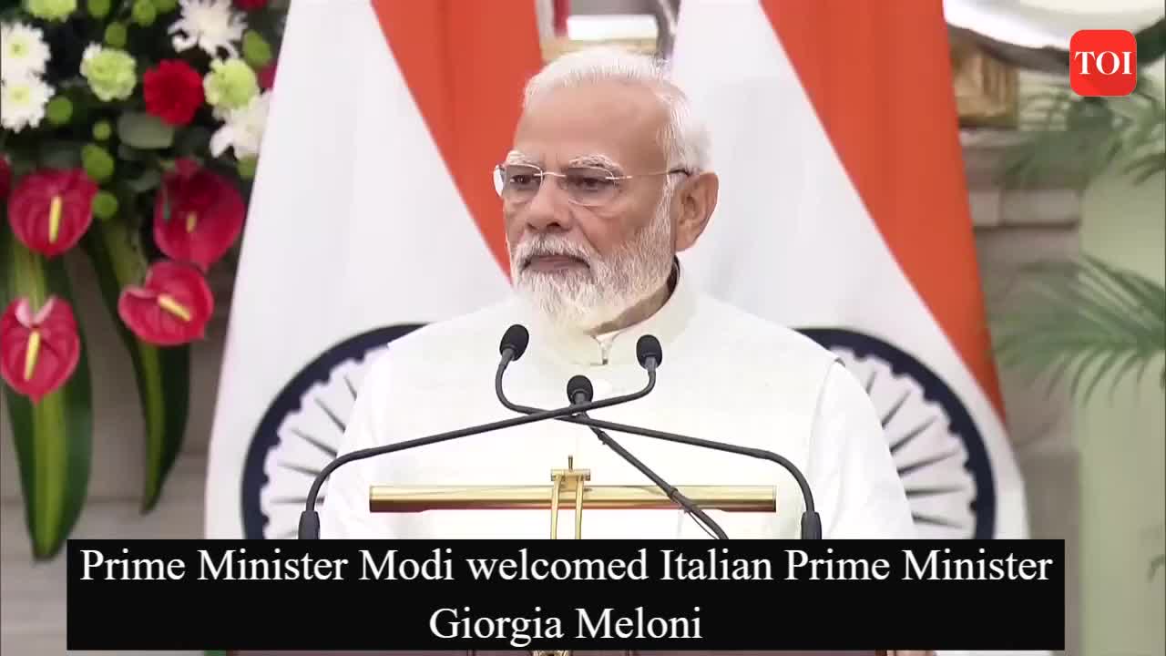 giorgia meloni: PM Modi addressed a joint press conference along with ...