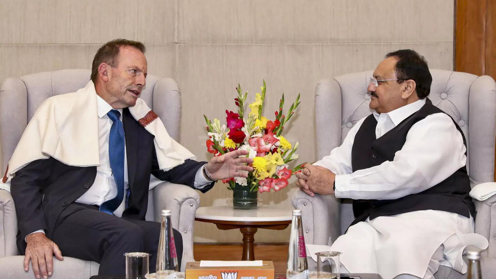 Former Australian PM Tony Abbott meets BJP chief JP Nadda in Delhi