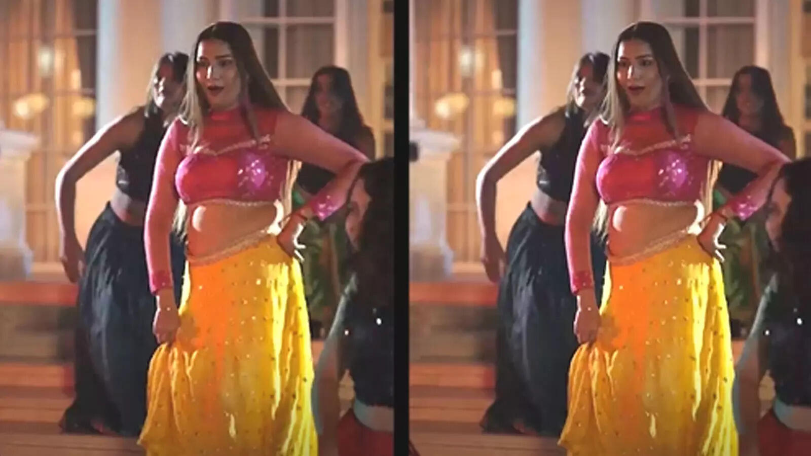 Sapna Choudhary looks stunning as she shoots for Pawan Singh’s hit Bhojpuri songs in this BTS video