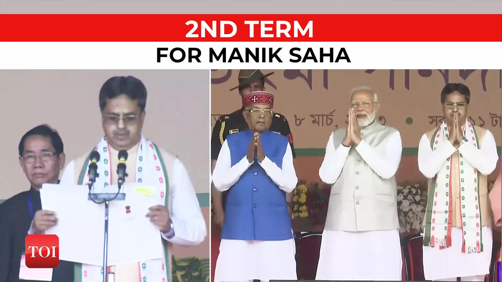 Manik Saha takes oath as Tripura Chief Minister for second term; PM ...