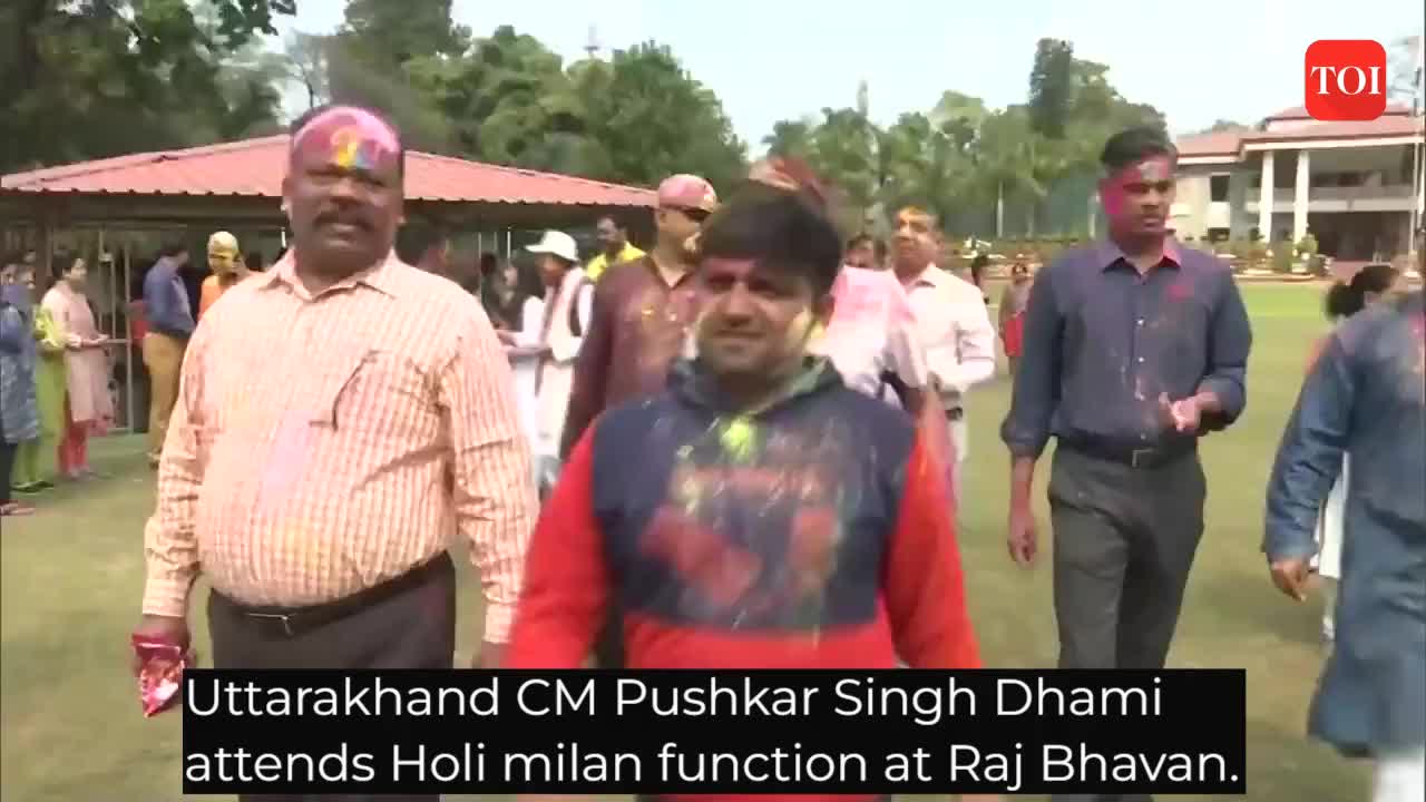 Uttarakhand CM Pushkar Singh Dhami attends Holi milan function