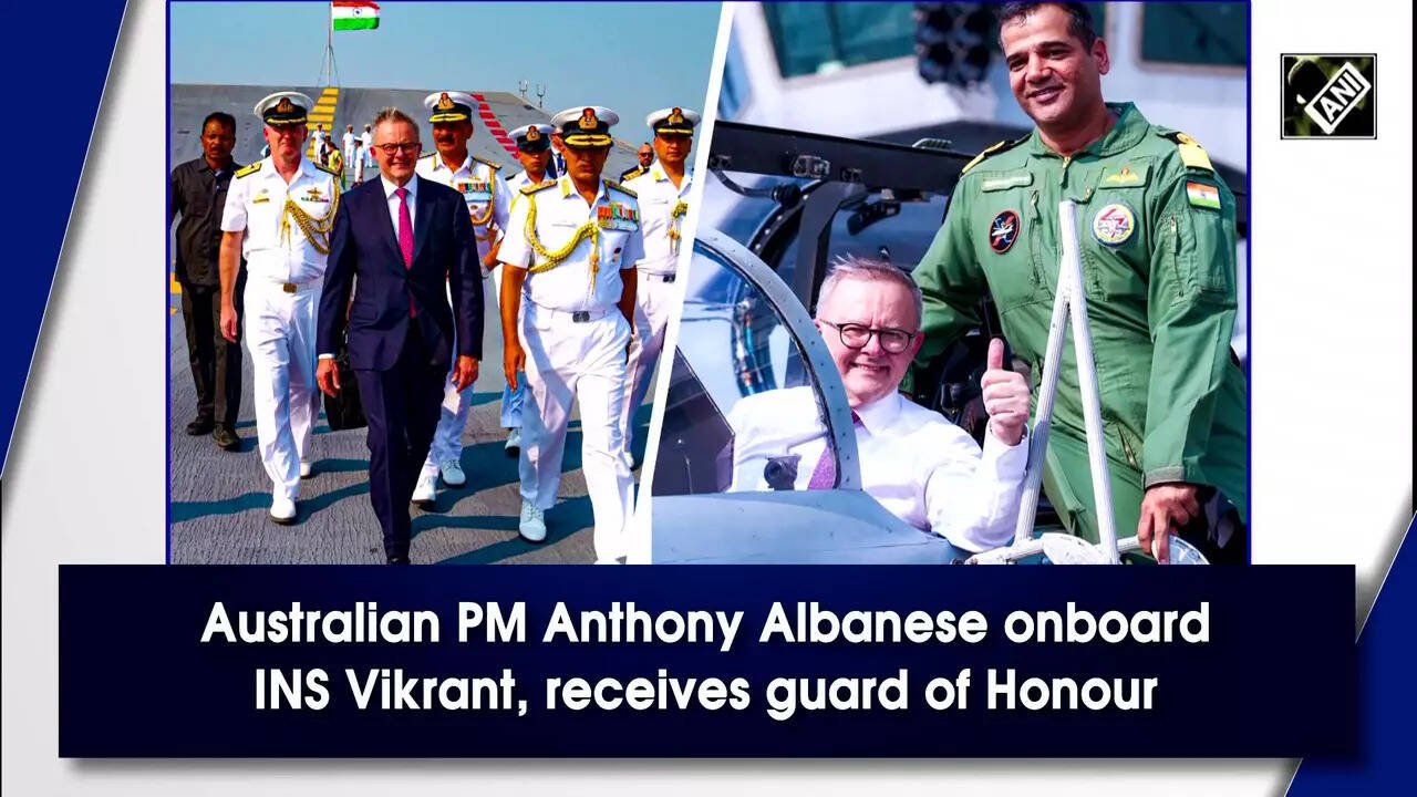 Australian PM Anthony Albanese onboard INS Vikrant, receives guard of Honour
