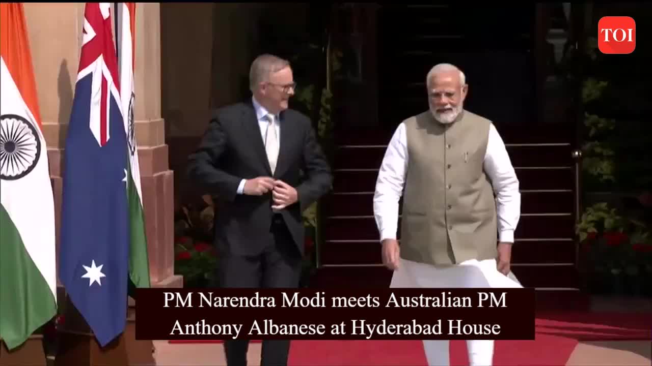 pm narendra modi: PM Narendra Modi meets Australian PM Anthony Albanese at Hyderabad House