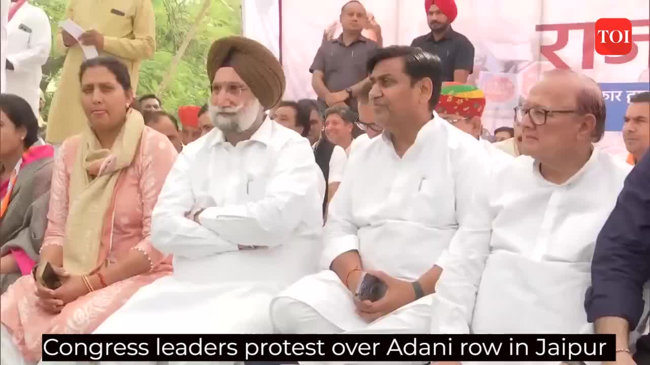 Congress protests in Jaipur over Adani row