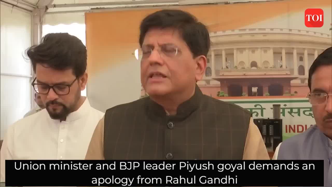 rahul gandhi: Union minister Piyush Goyal demands an apology from Rahul Gandhi