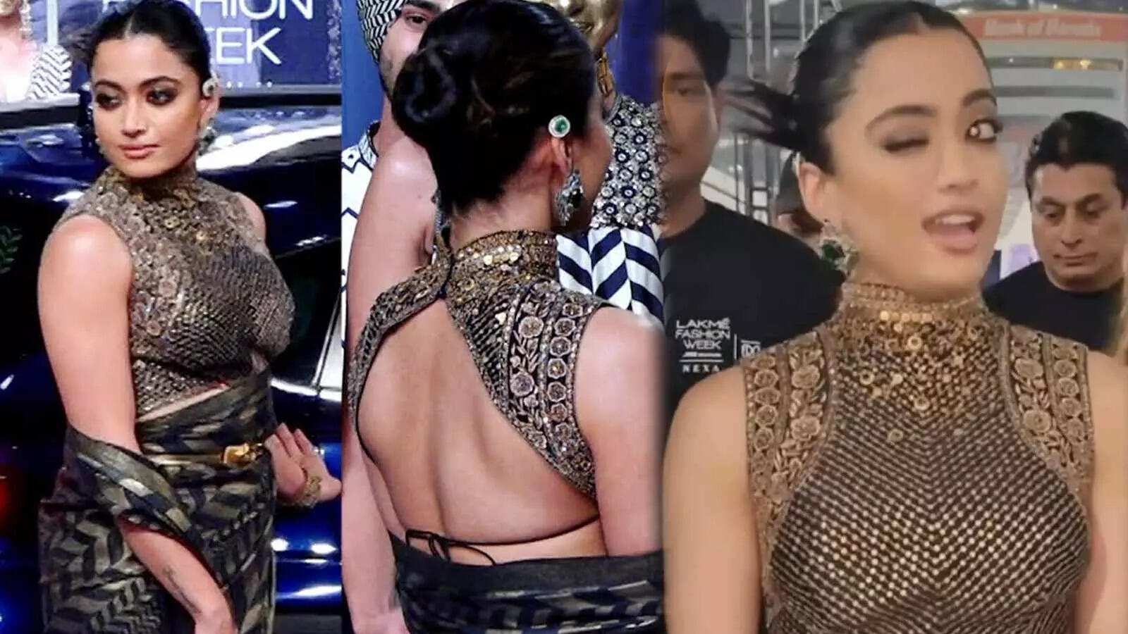 Rashmika Mandanna stuns in a backless blouse, winks on being asked 'cricketers ke crush ban gaye ho'