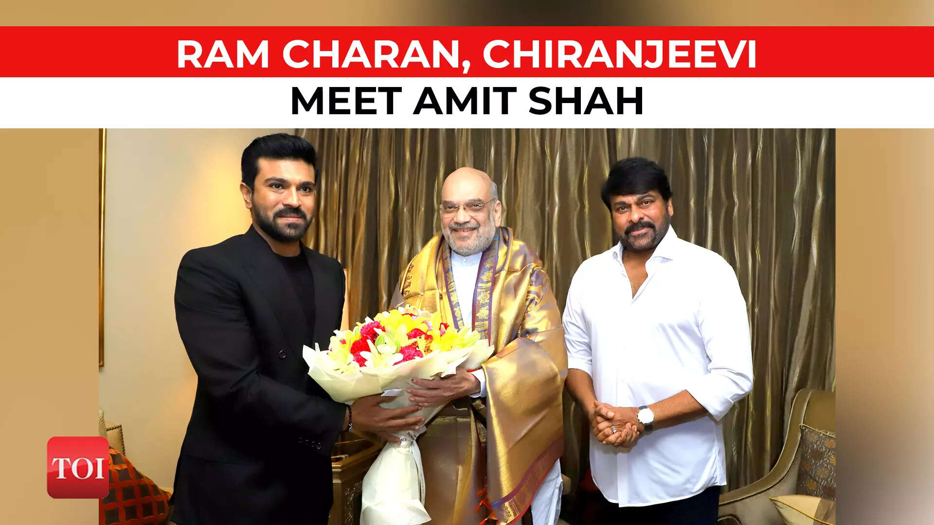 Amit Shah meets ‘RRR’ fame actor Ram Charan and his father Chiranjeevi ...