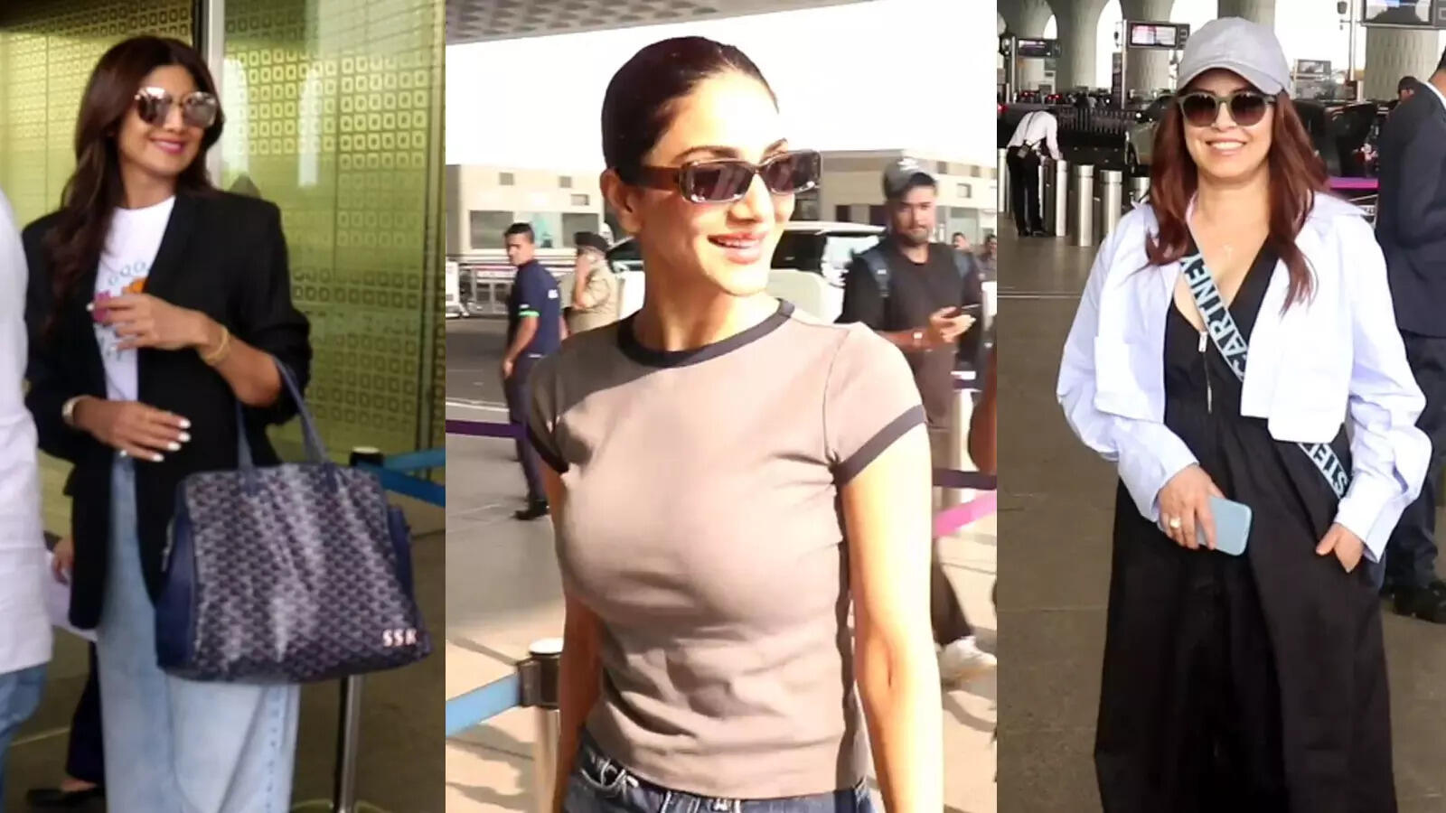 Airport fashion: From Mahima Chaudhry-Vaani Kpoor to Tamannaah Bhatia-Shilpa Shetty Kundra ...