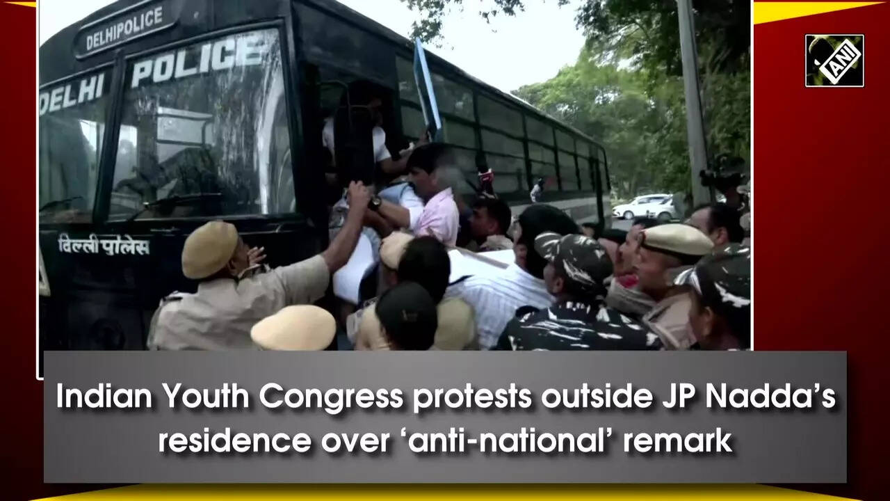 Indian Youth Congress protests outside JP Nadda’s residence over ‘anti ...