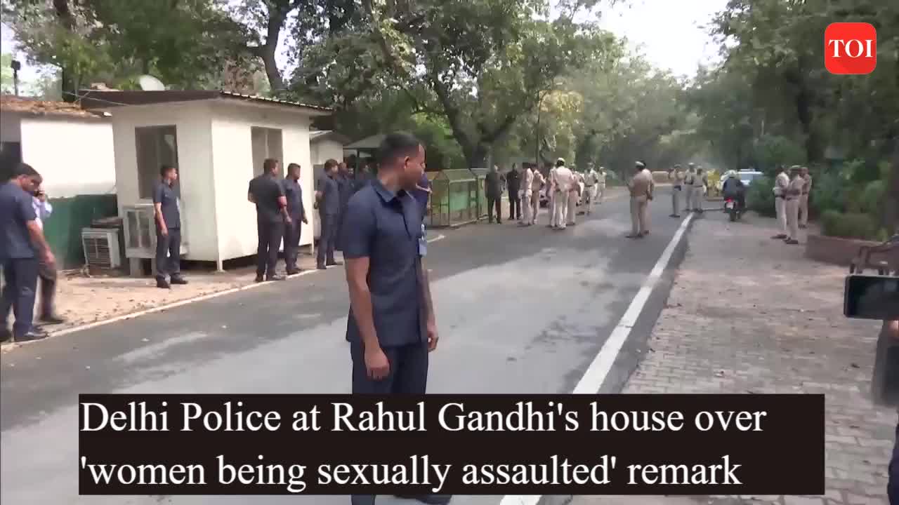 Delhi Police At Rahul Gandhis Doorstep Over Women Being Sexually