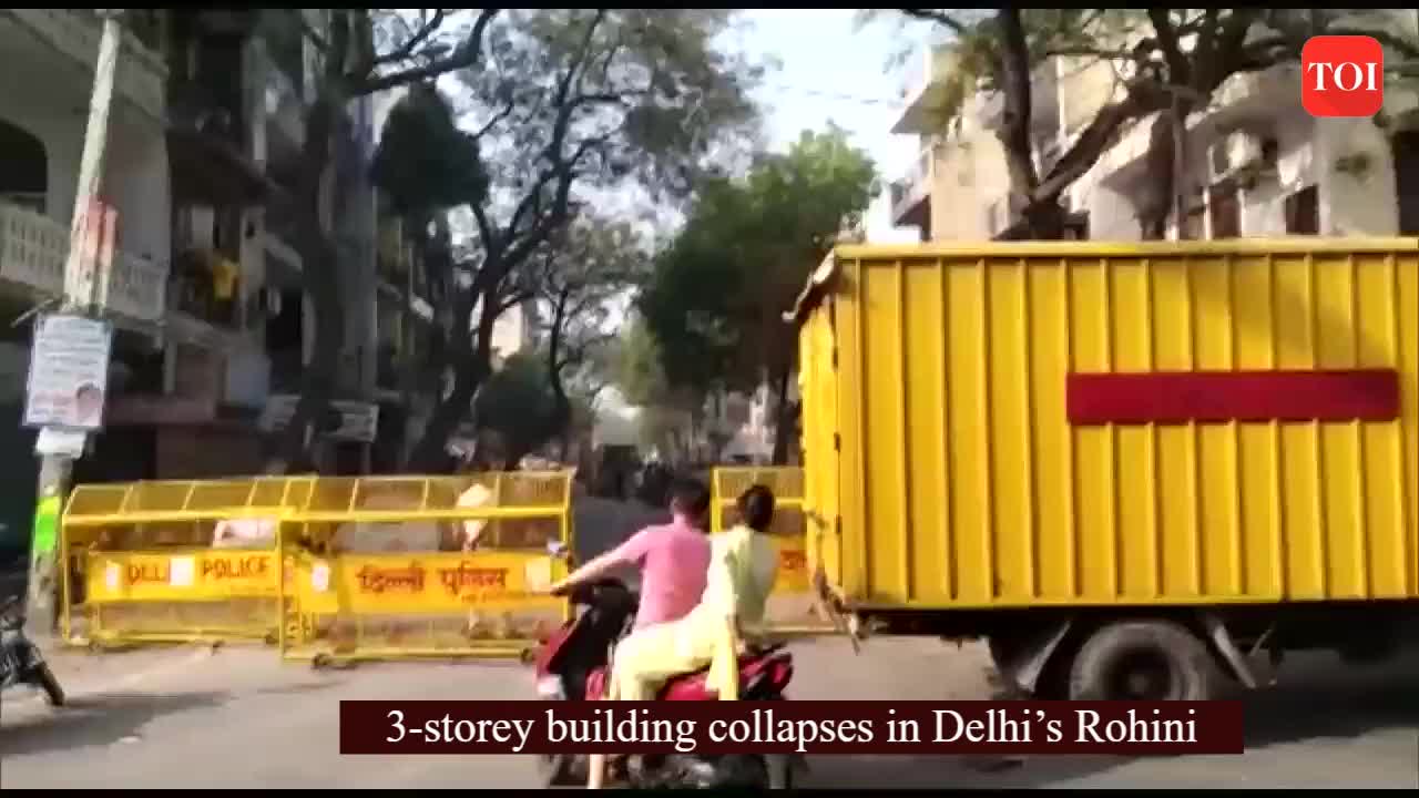Fire: 3-storey building collapses in Delhi’s Rohini