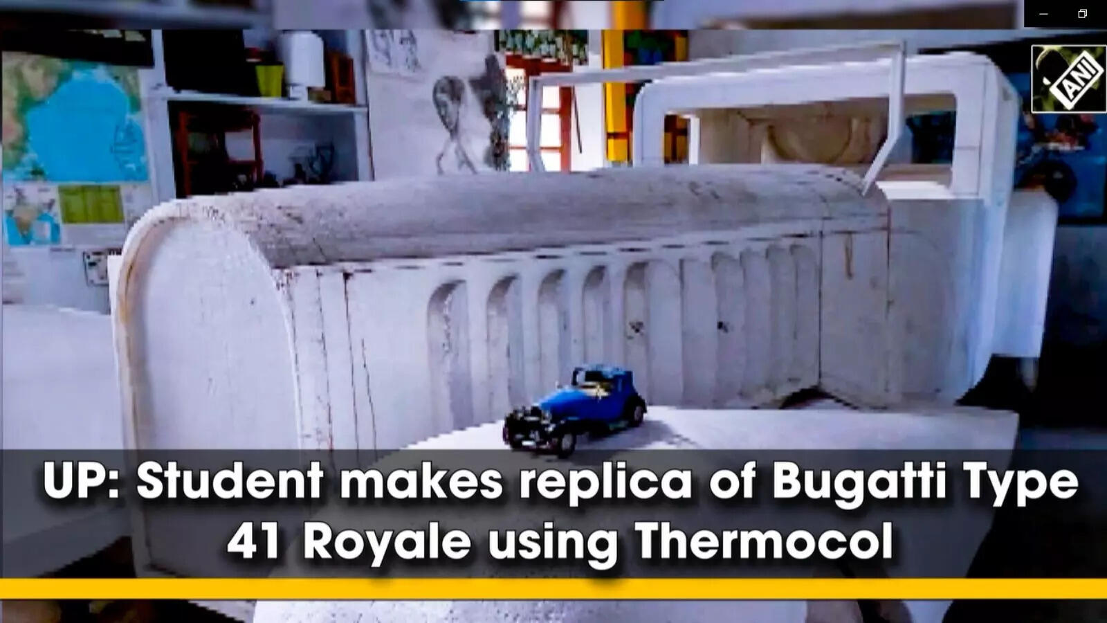 Student makes replica of Bugatti Type 41 Royale using Thermocol