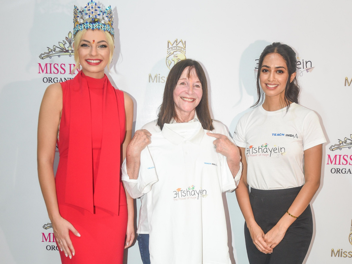 Karolina Bielawska and Sini Shetty visit Teach India Mumbai