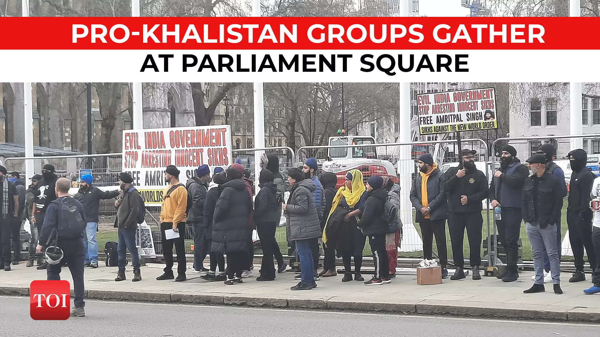 UK: Pro-Khalistan groups stage protests at Parliament Square in London