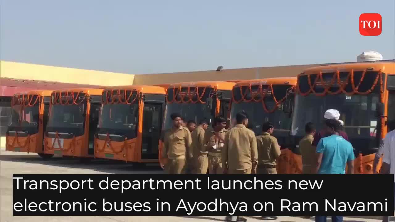 Transport dept launches new electronic buses in Ayodhya on Ram Navami