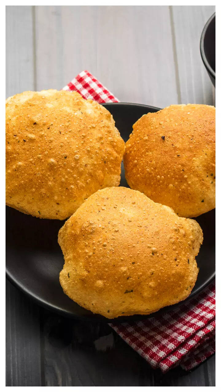 Indian Poori Bread Puffy Masala Poori Sanjana.Feasts Indian Breads