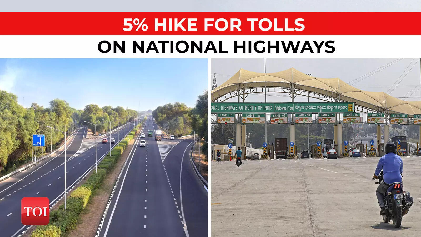 Pay five percent more toll on national highways from today