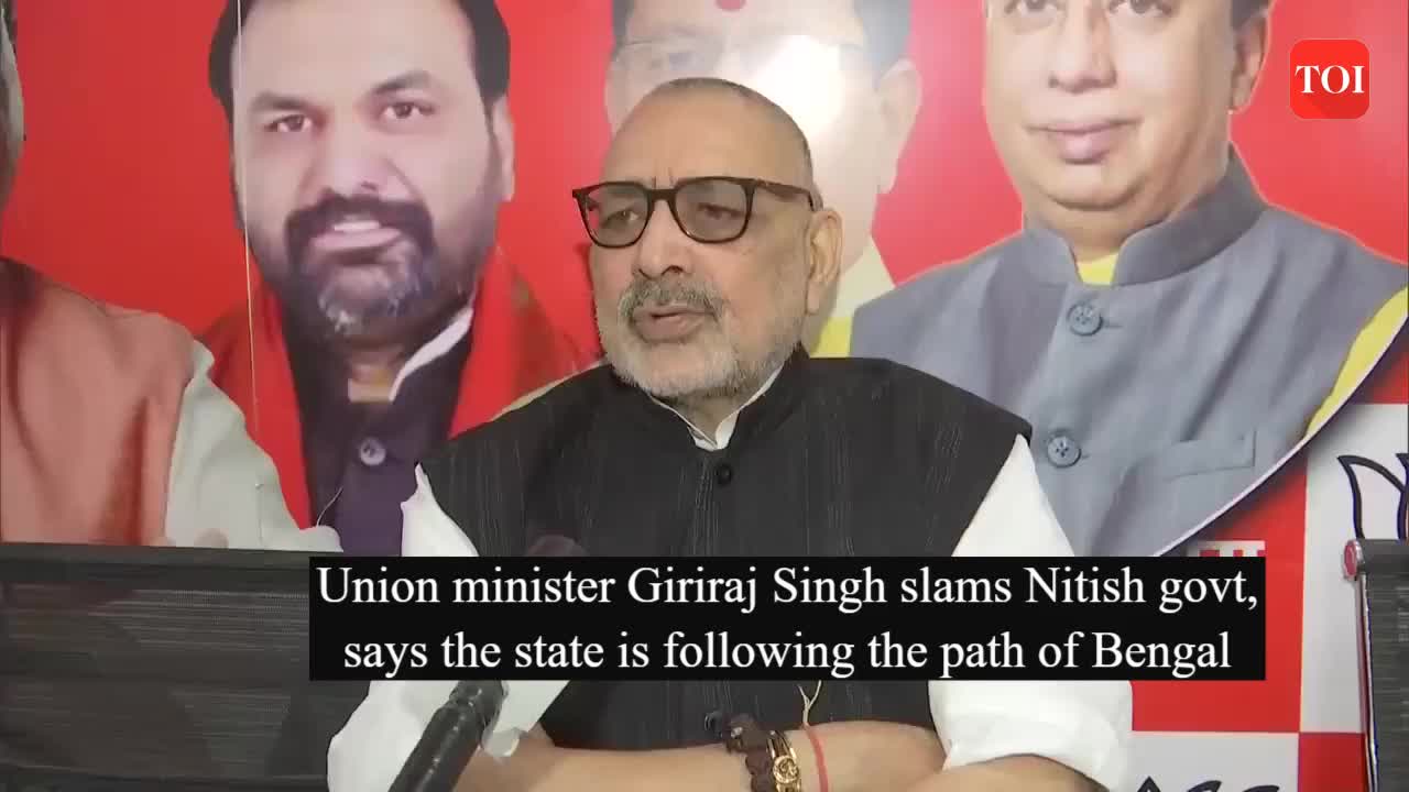 Union minister Giriraj Singh slams Nitish govt, says the state is ...