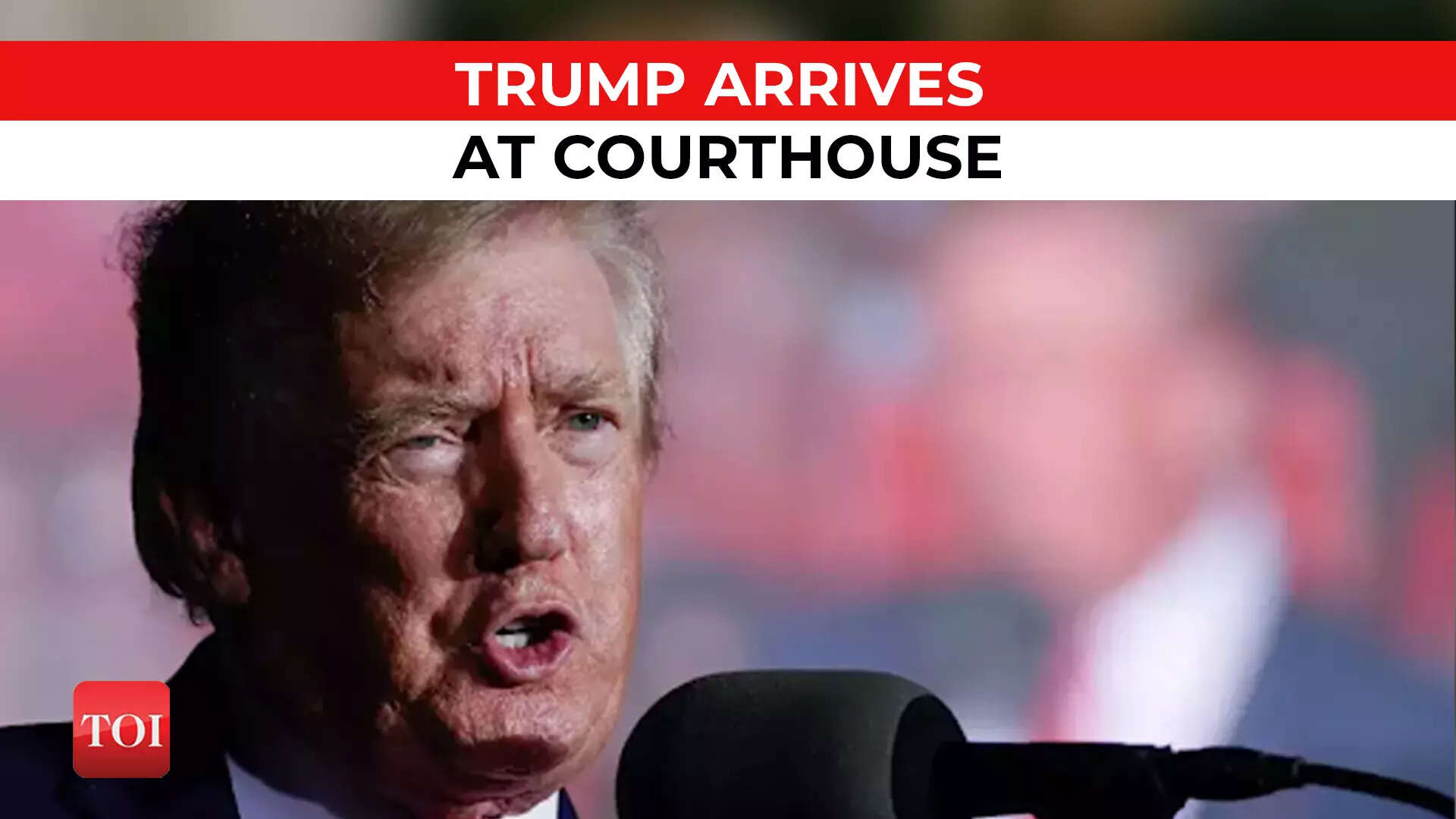 Former US President Donald Trump arrives at courthouse ahead of arraignment