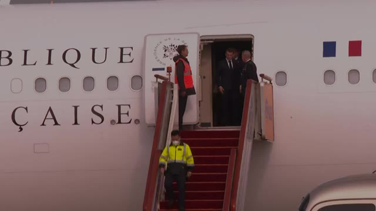 French President Emmanuel Macron arrives in China