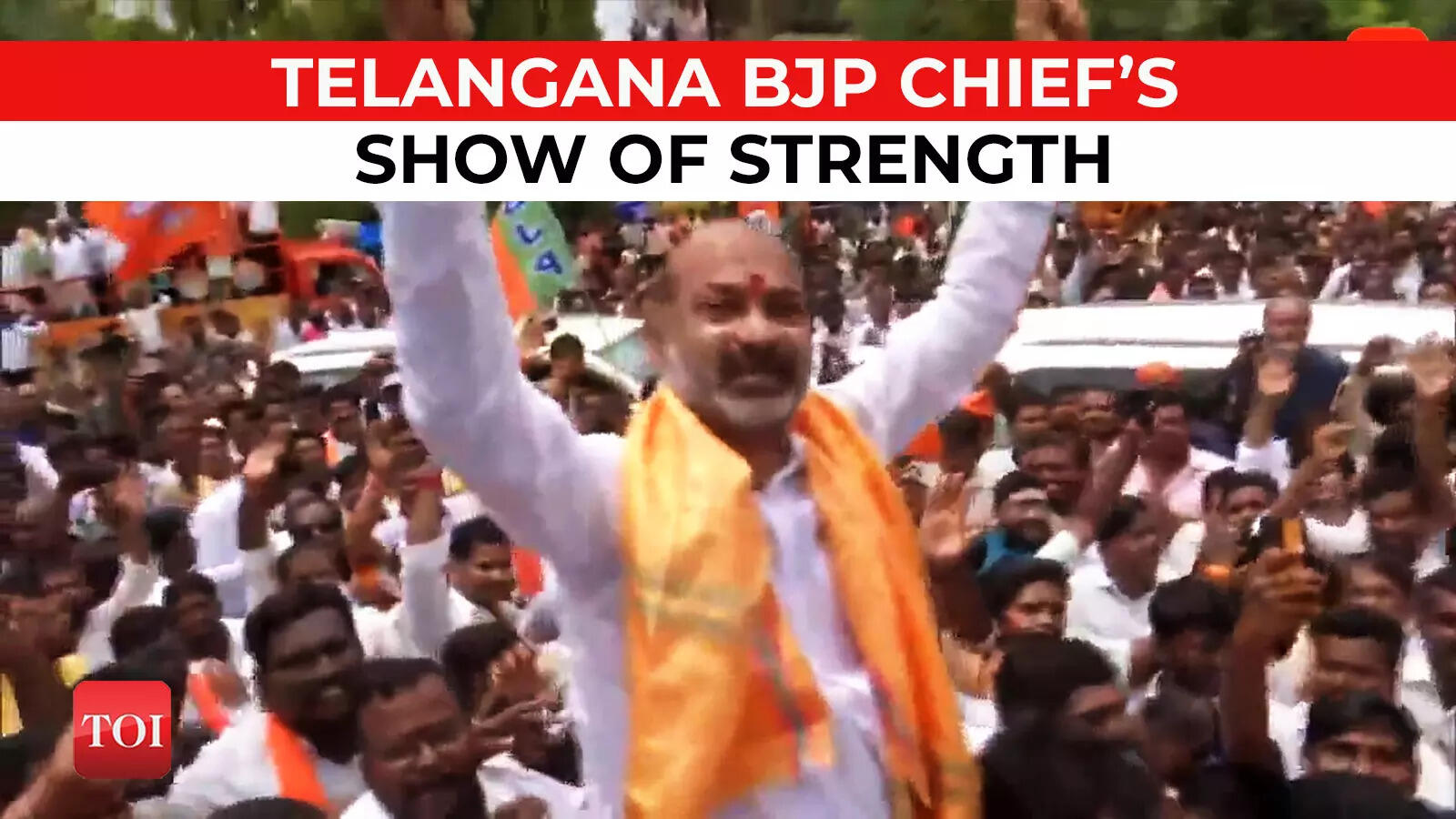 Telangana BJP chief Bandi Sanjay holds massive rally after being ...