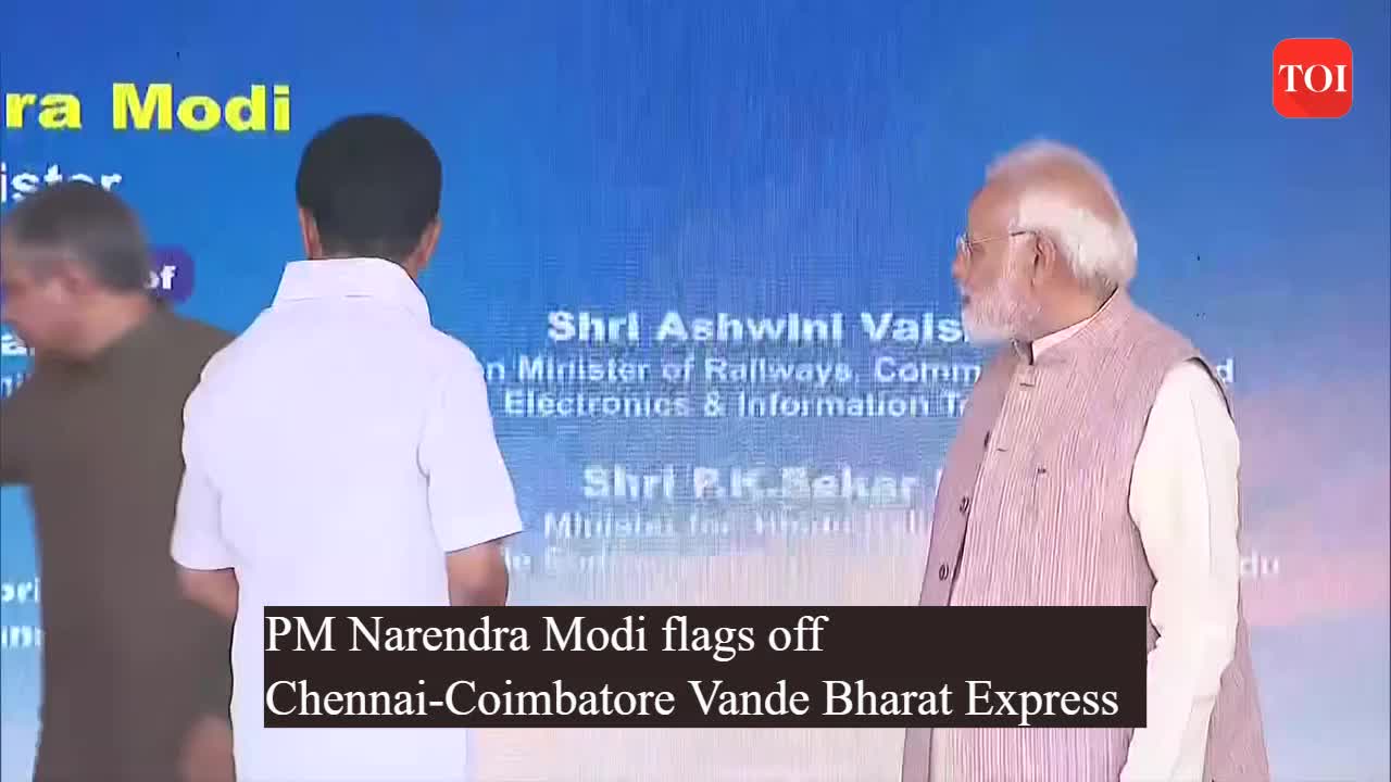PM Narendra Modi flags off Chennai-Coimbatore Vande Bharat Express