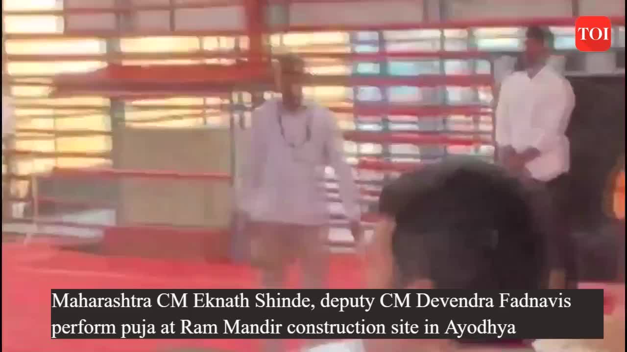Maharashtra CM Eknath Shinde, Deputy CM Devendra Fadnavis offer prayers at Ram Lala temple in ...