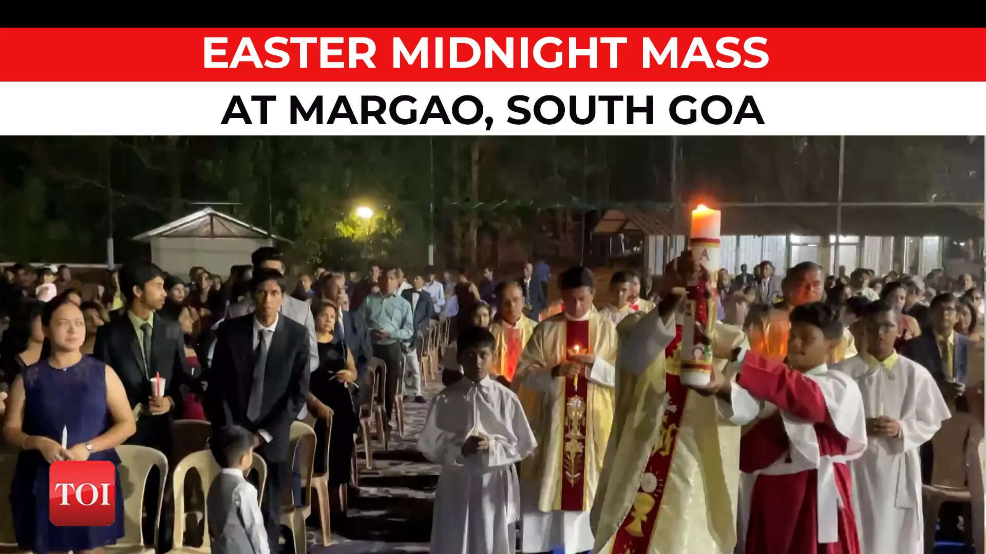Watch: Locals celebrate Easter midnight mass at Margao, South Goa