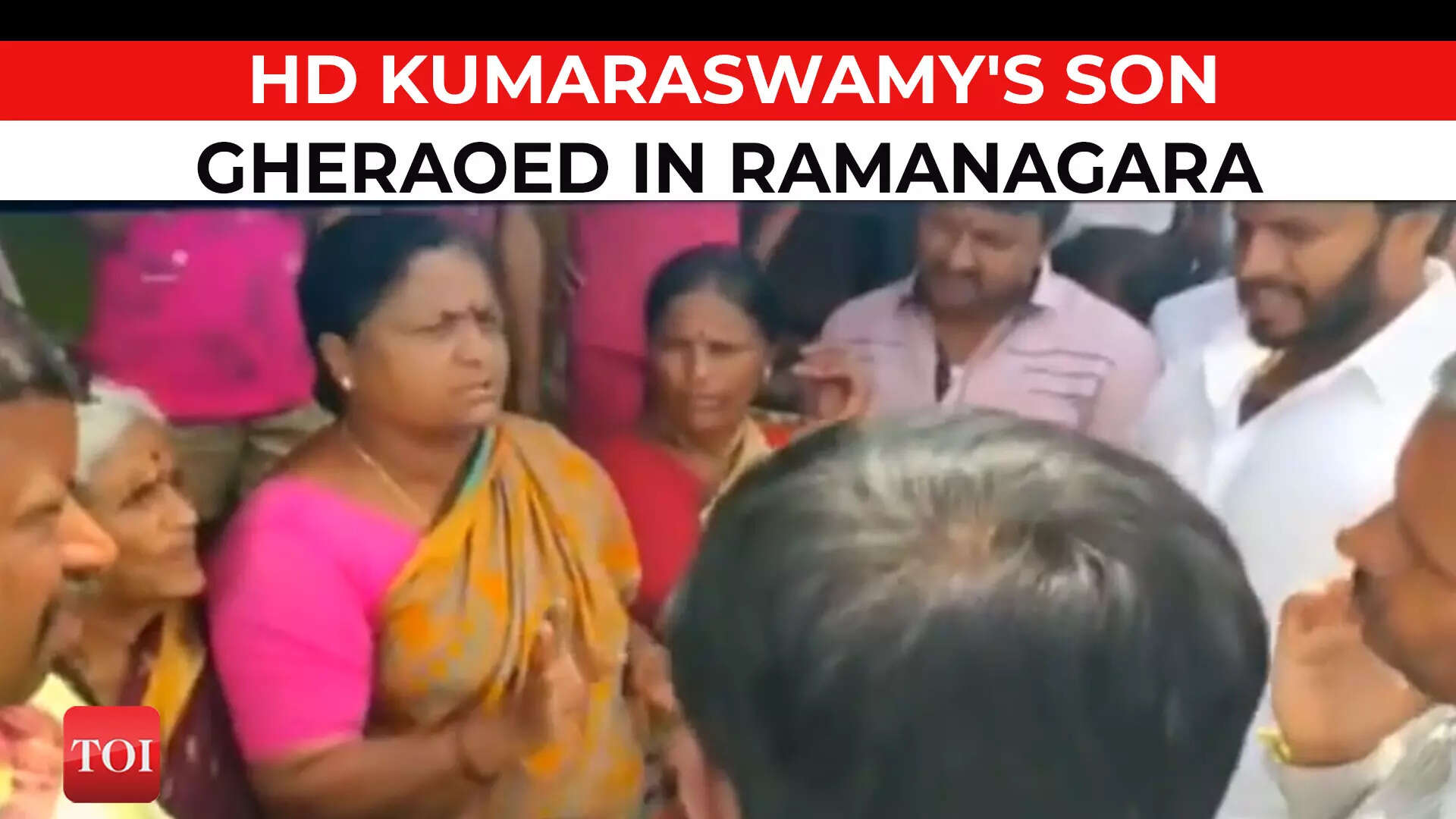 HD Kumaraswamy's son Nikhil Kumaraswamy gheraoed during campaigning in ...