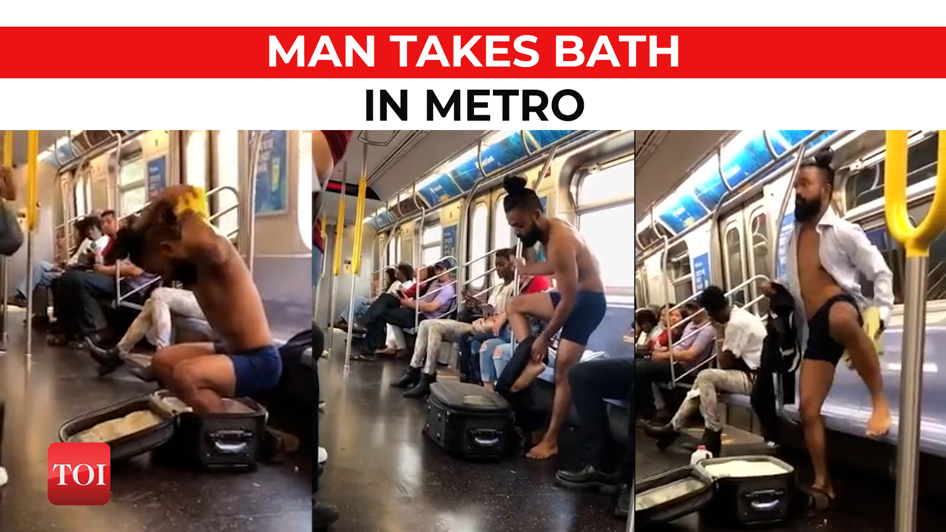 Watch: After Delhi Metro girl’s viral clip, video of man taking bath ...
