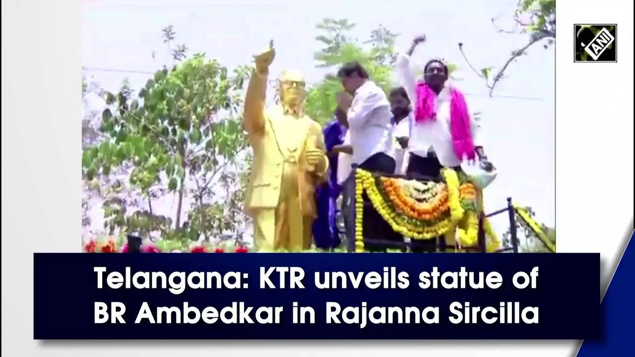 Telangana: KTR unveils statue of BR Ambedkar in Rajanna Sircilla