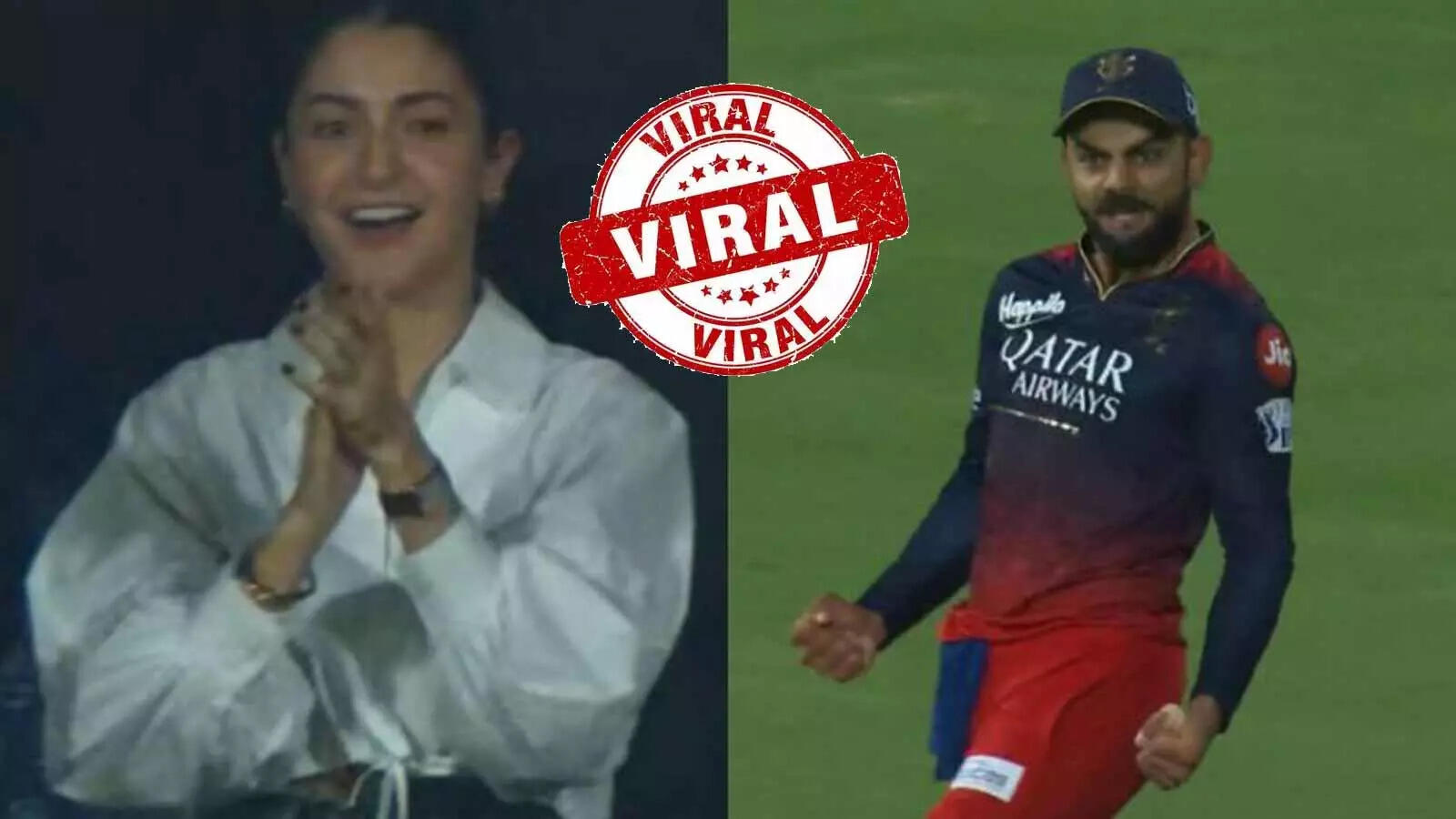 Video of Anushka Sharma cheering for Virat Kohli after KL Rahul's catch during RCB VS LSG match ...