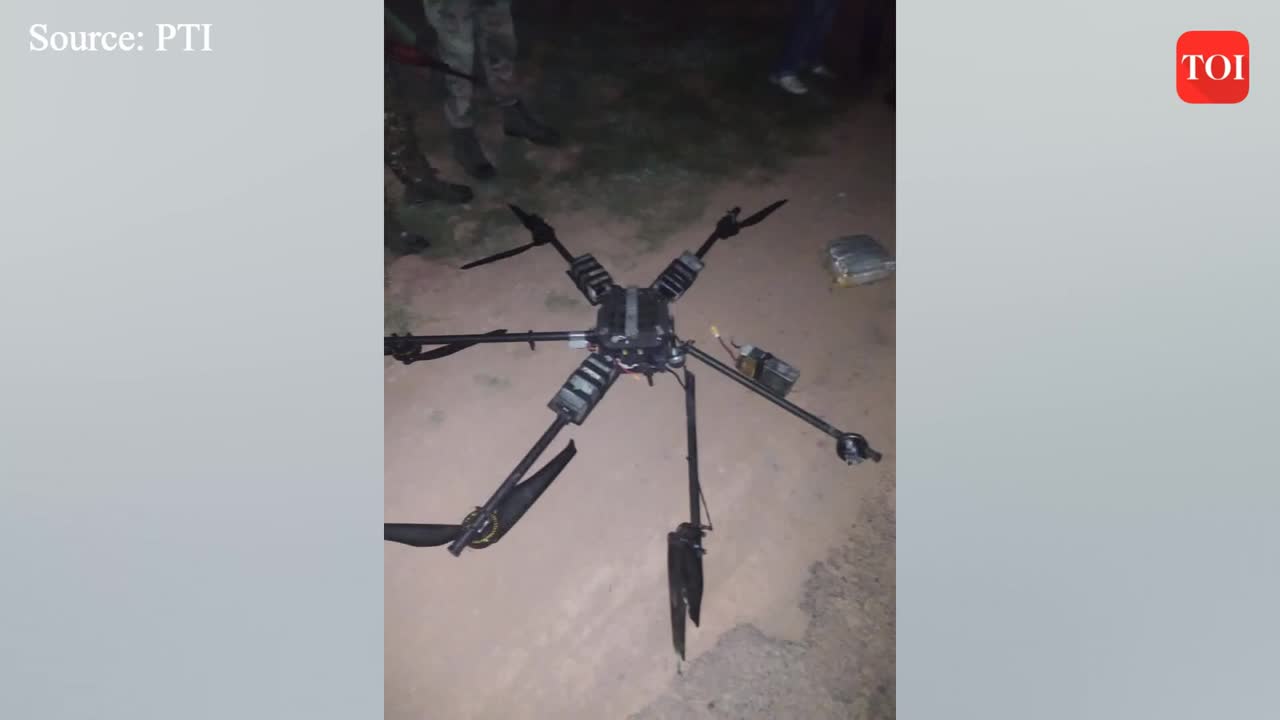 Security forces bring down drone carrying suspicious package along LoC in Rajouri