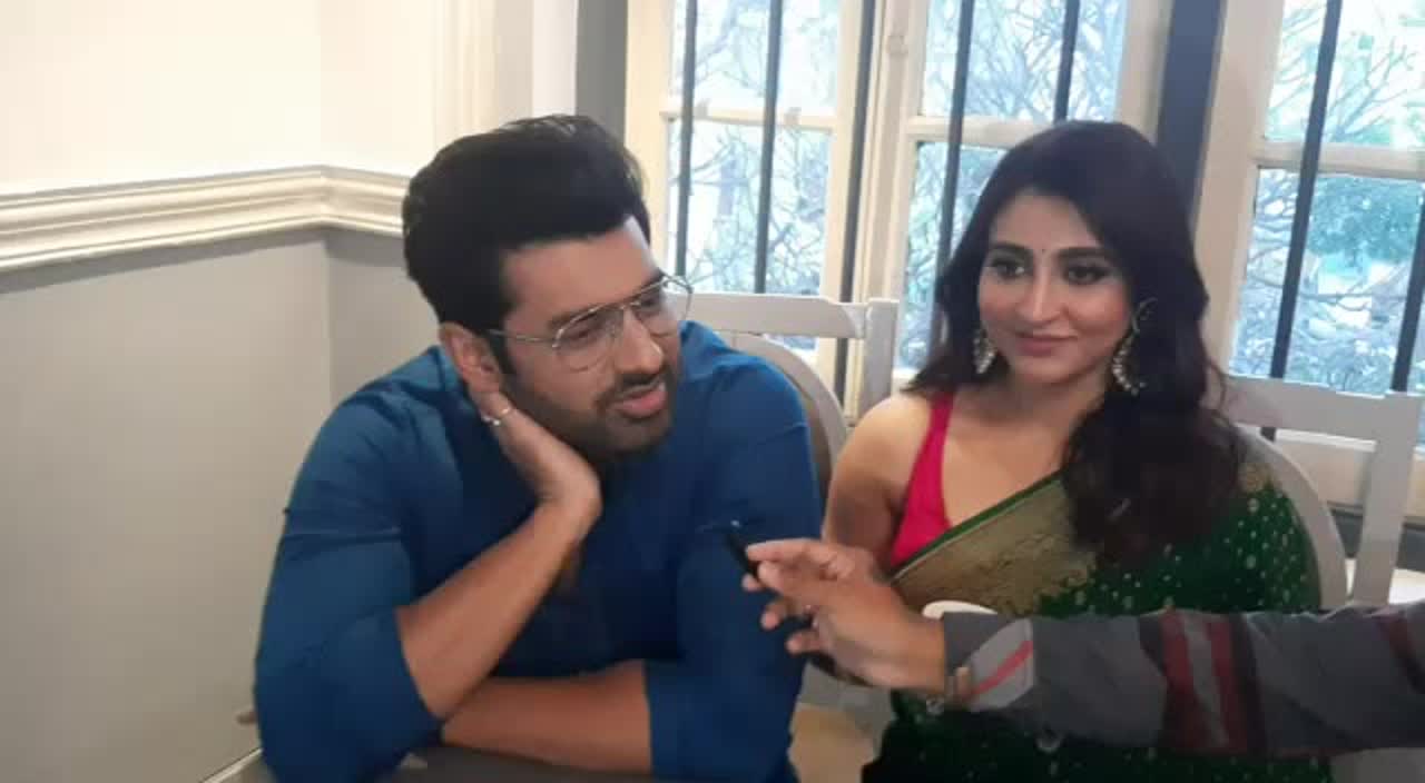 Ankush and Oindrila Sen spotted at a city event