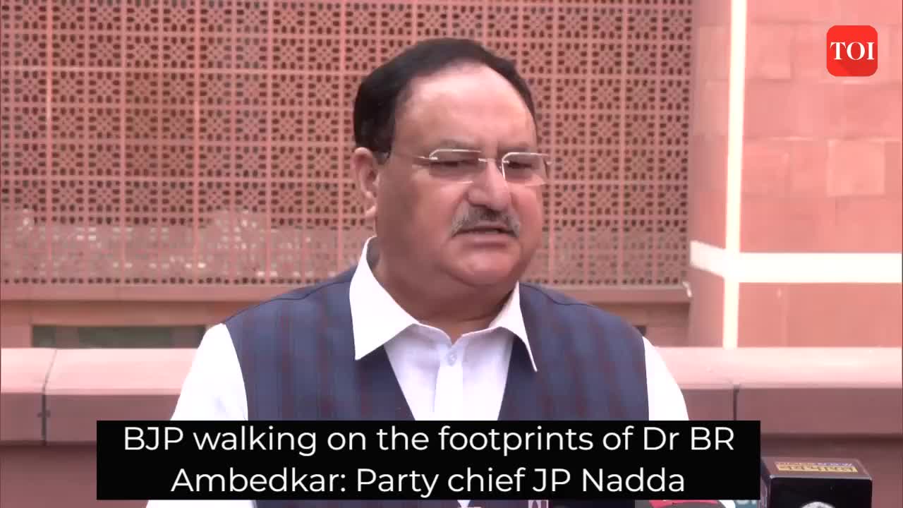 BJP walking on the footprints of Dr BR Ambedkar: Party chief JP Nadda