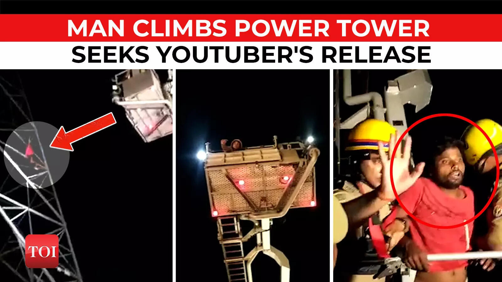 Watch: How the police managed to rescue a man who climbed high-voltage ...