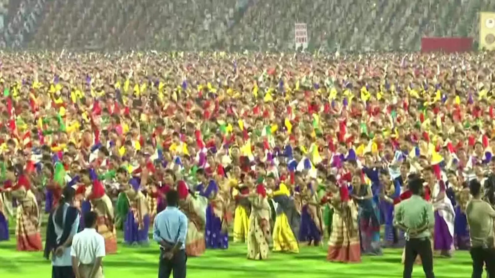 Assam: 11304 folk dancers and 2548 drummers perform Bihu dance in Guwahati