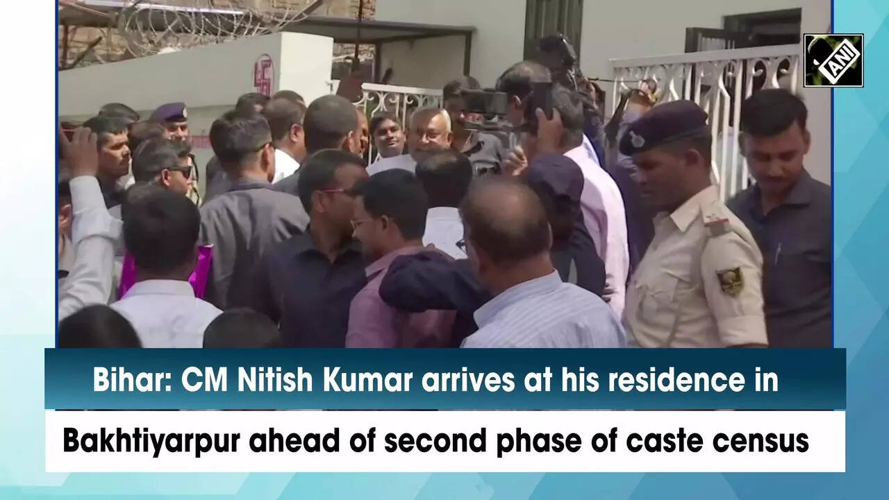 Bihar: CM Nitish Kumar arrives at his residence in Bakhtiyarpur ahead of second phase of caste ...