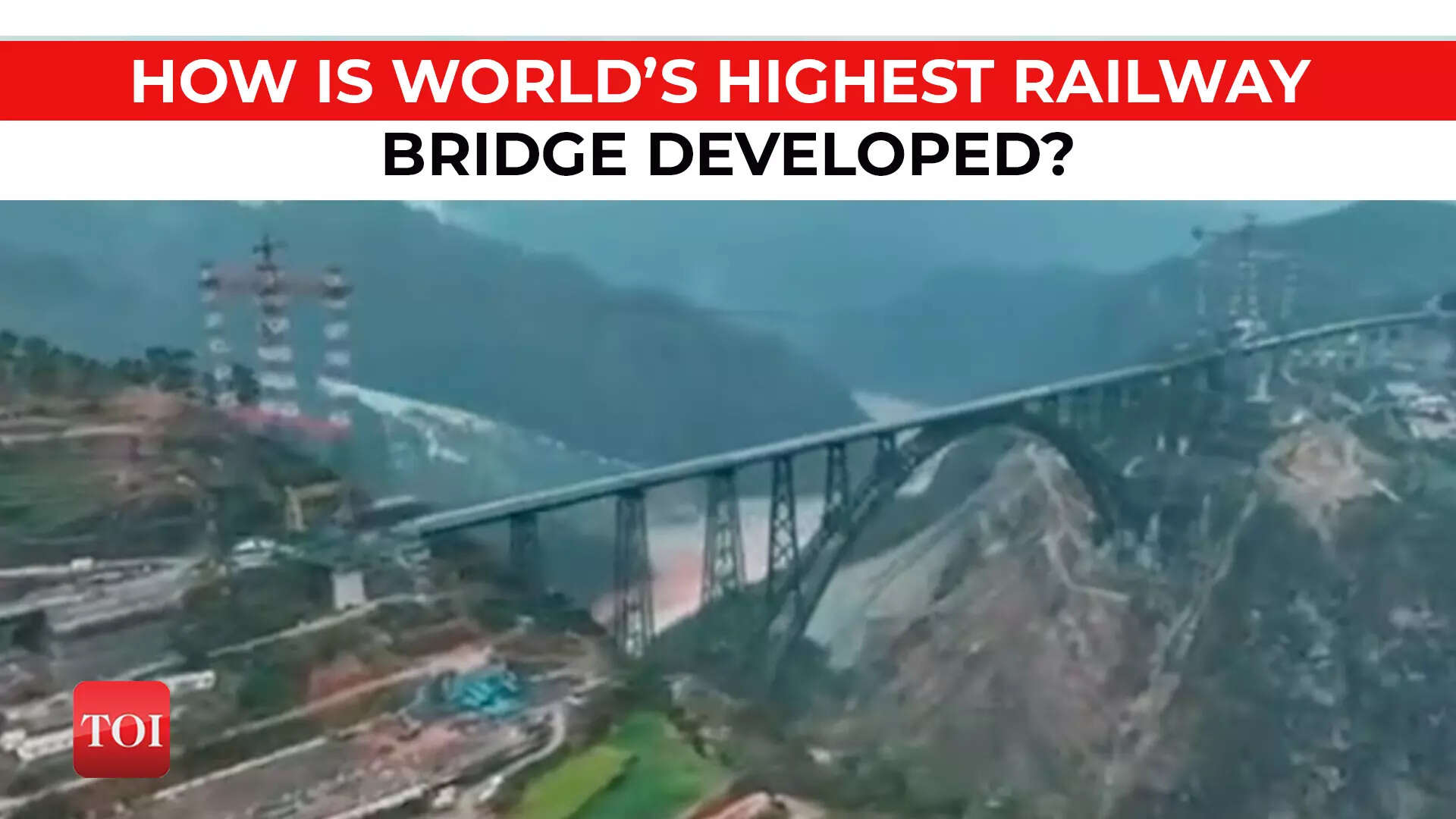 Railway ministry shares video of construction of Chenab railway bridge ...