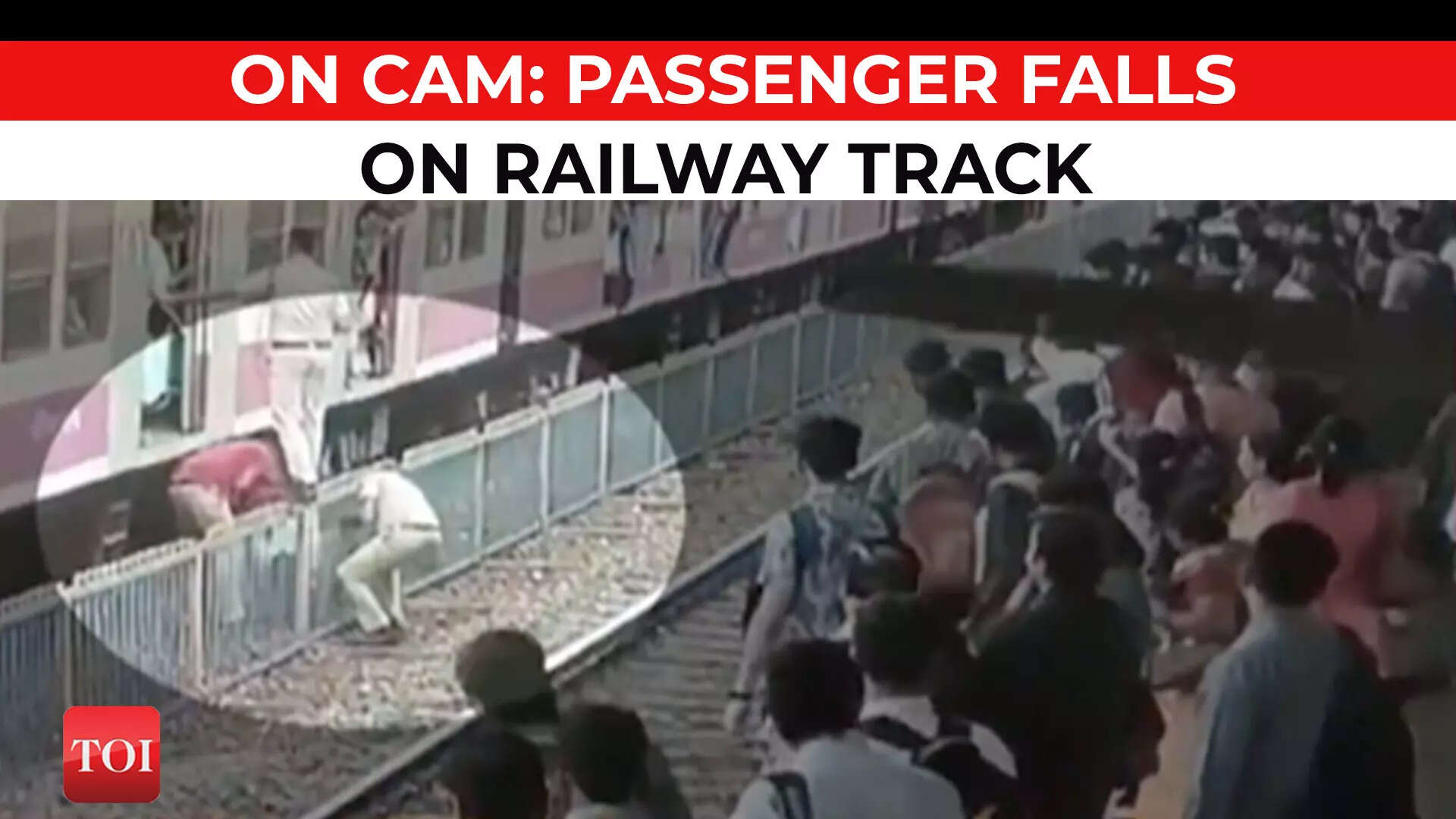 cctv: CCTV: Man falls from moving train on railway track in Mumbai's Vasai