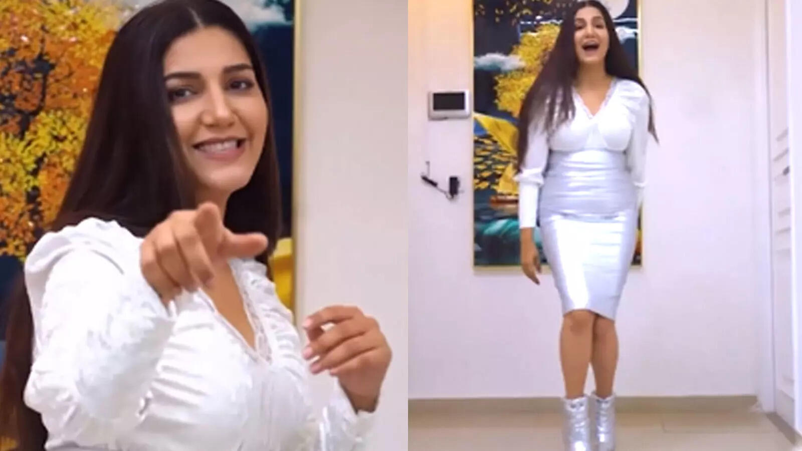 Watch: Sapna Choudhary stuns in a white dress, shows her killer dance moves on 'DNA Mhara Ladaku'