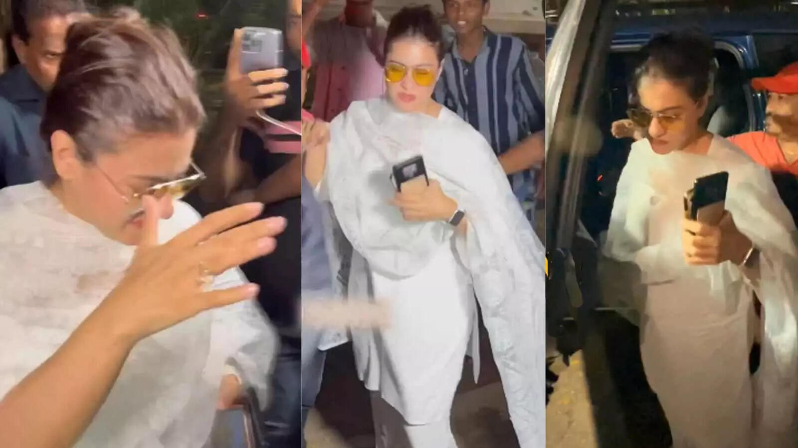 Shocking visuals! Kajol looks visibly irritated as paps snapped her at ...