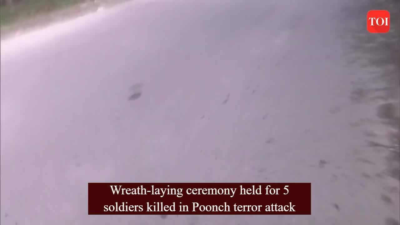 rajouri: Wreath-laying ceremony held for 5 soldiers killed in Poonch terror attack