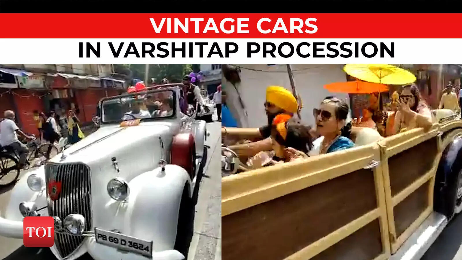 Watch: Vintage cars grab eyeballs during Jain community’s Varshitap ...
