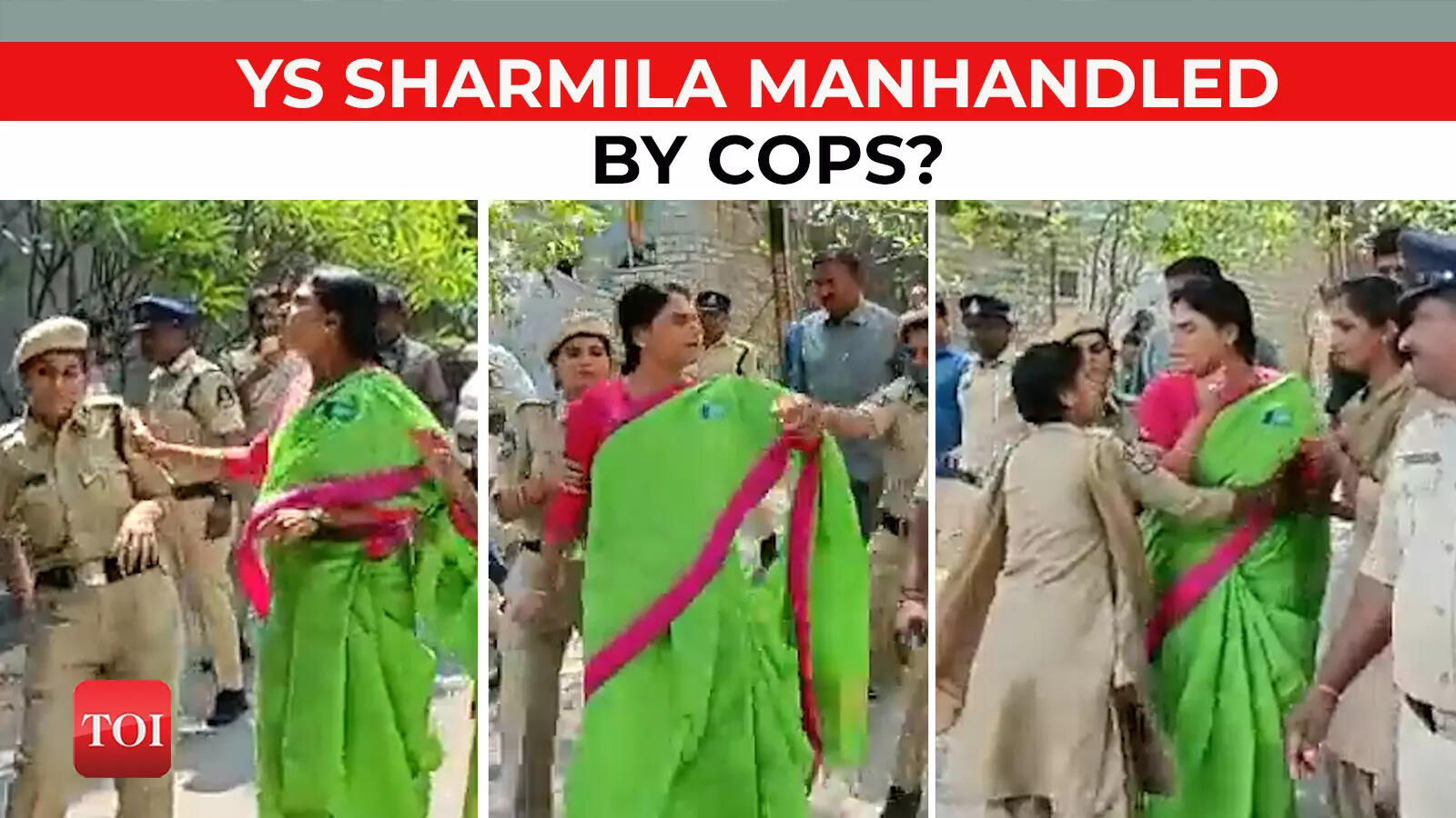 WATCH: YSR Telangana Party leader YS Sharmila's dramatic arrest caught ...