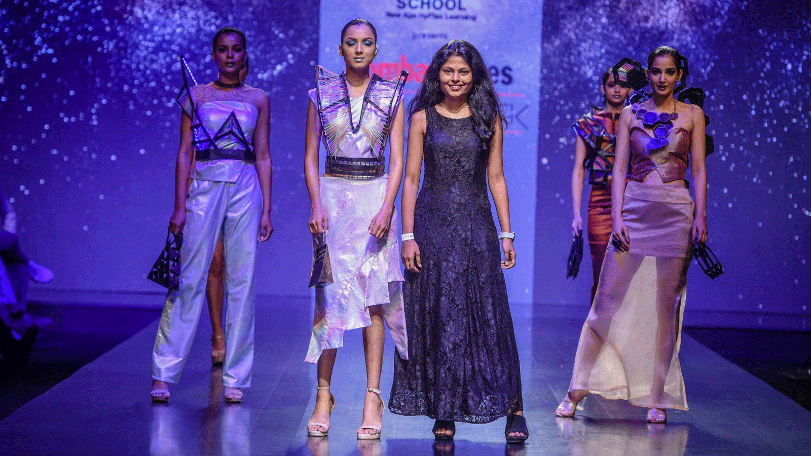 Models showcase stylish designs at the Amity University show at BTFW